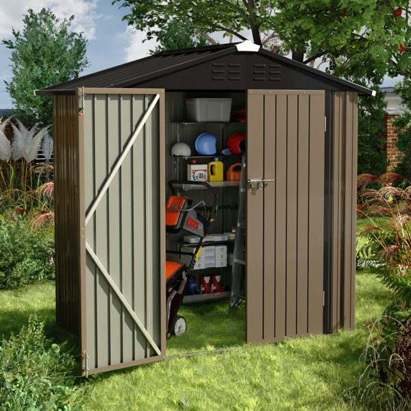 Devoko 6 ft. W x 4 ft. D Steel Storage Shed & Reviews | Wayfair Devoko 6 ft. W x 4 ft. D Steel Storage Shed & Reviews | Wayfair